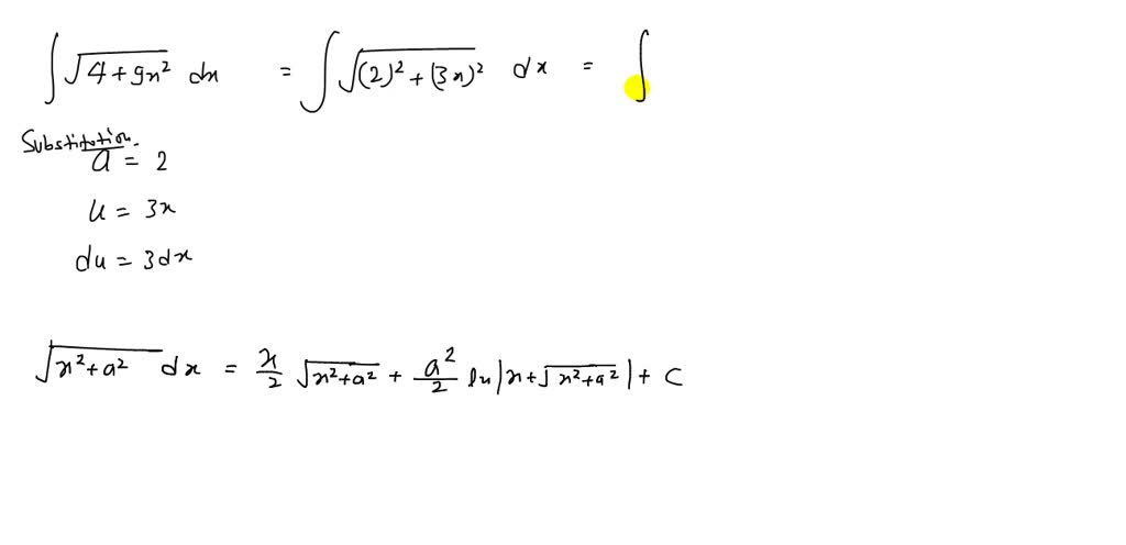 SOLVED:Use the Special Integration Formulas (Theorem 8.2) to find the ...
