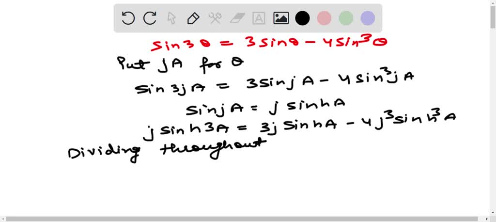 SOLVED:Develop the hyperbolic identity corresponding to sin3 θ=3 sinθ-4 ...
