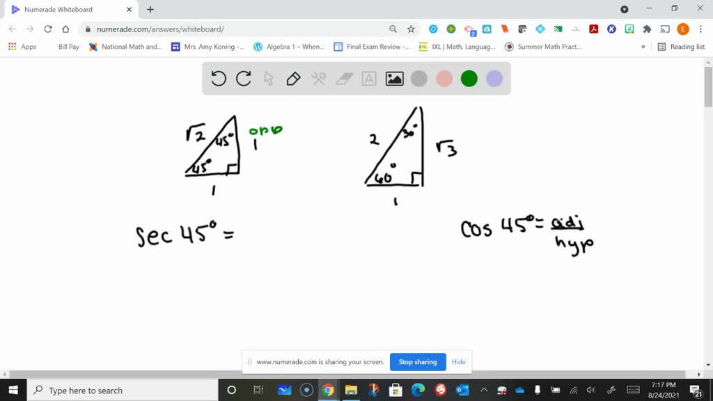 SOLVED:Use the given triangles to evaluate each expression. If ...