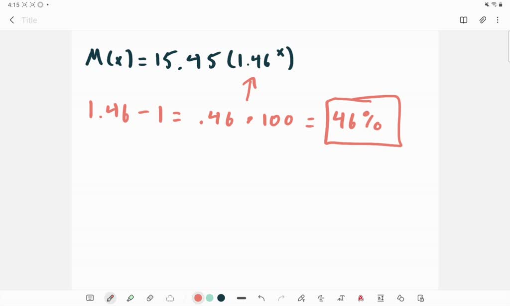 SOLVED:a. calculate the constant percentage change for the model. b ...