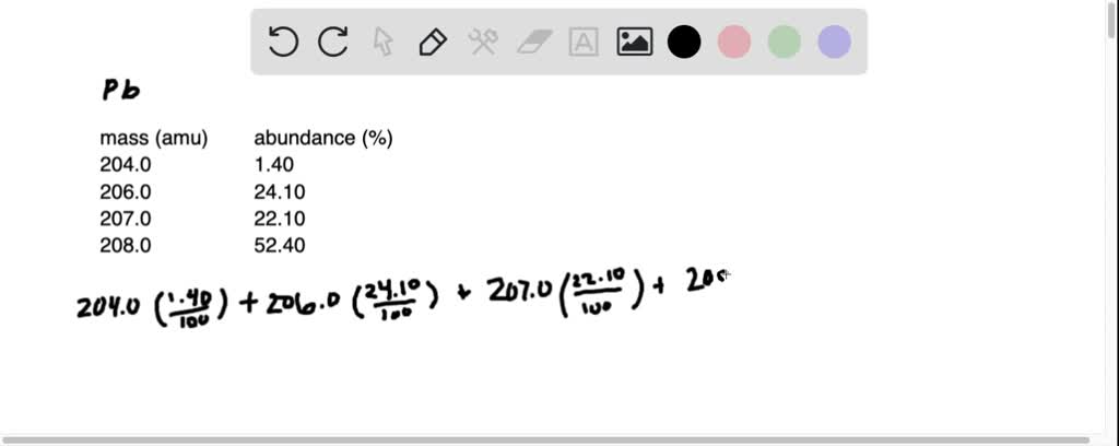 SOLVED:Lead consists of four naturally occurring isotopes. Calculate ...
