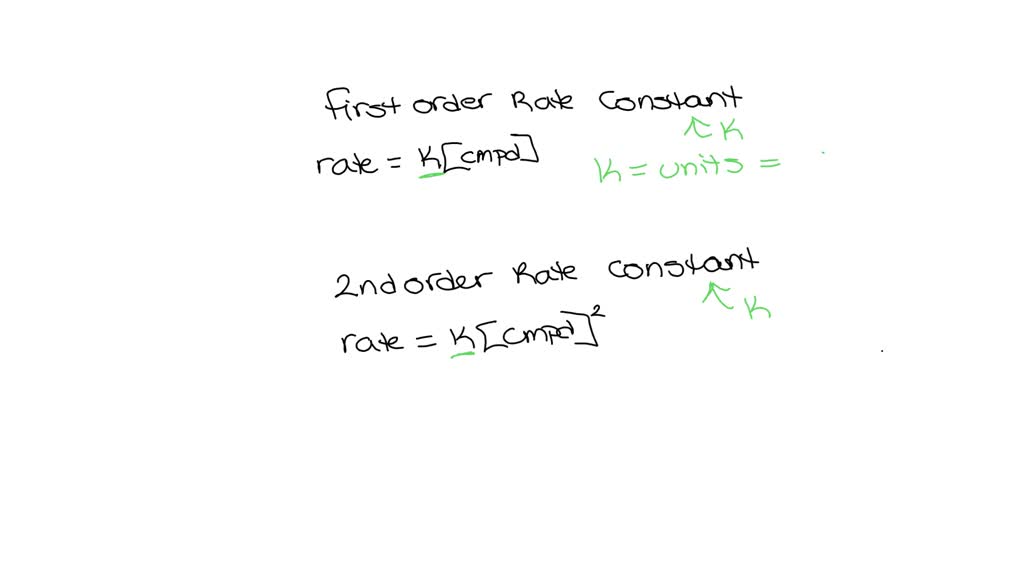 Differentiate between a first-order rate constant and a second-order ...