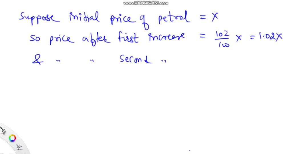 The price of petrol increased by 2 % in a certain week and increased by ...