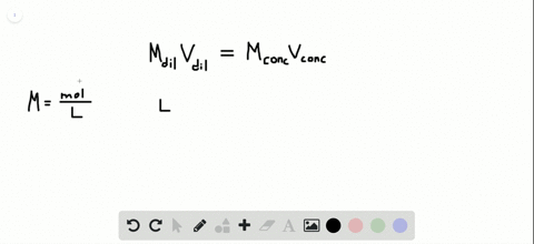 SOLVED:A mathematical equation useful for dilution calculations is Mdil ...