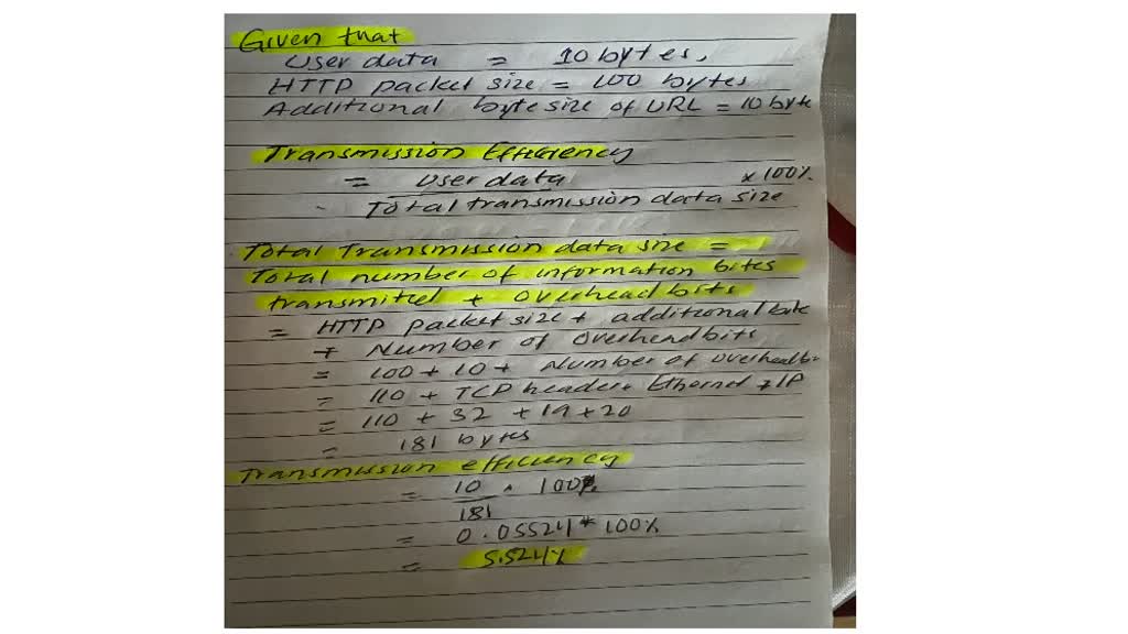 SOLVED:Redo Exercise 18, calculating the efficiency of transmission at ... SOLVED:Redo Exercise 18, calculating the efficiency of transmission at ...