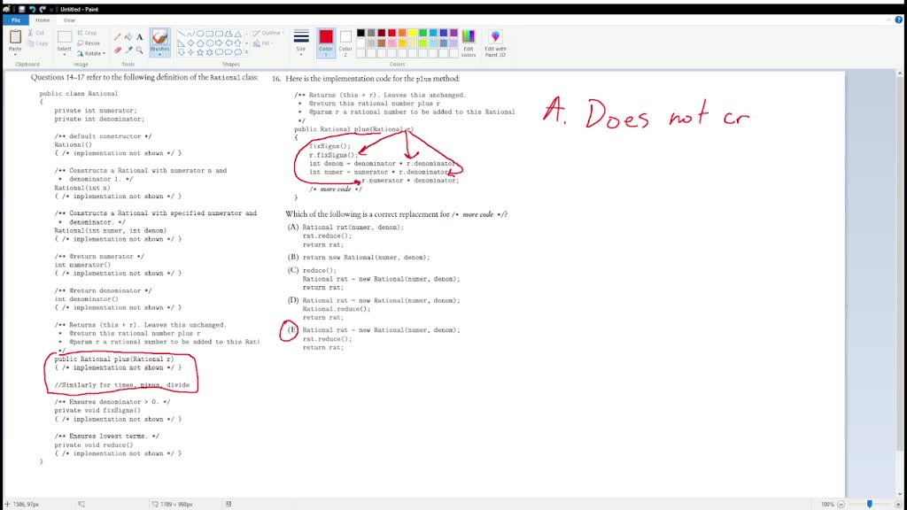 ⏩SOLVED:Refer to the following definition of the Rational class:… | Numerade