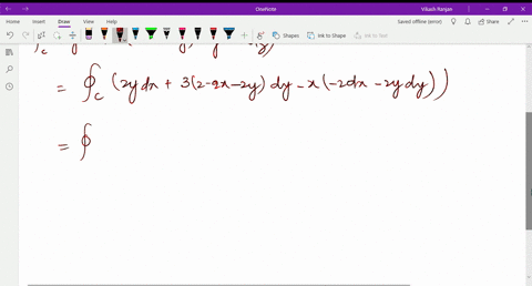 Let C be a simple closed smooth curve in the plane 2 x+2 y+z=2 , oriented as shown here. Show ...
