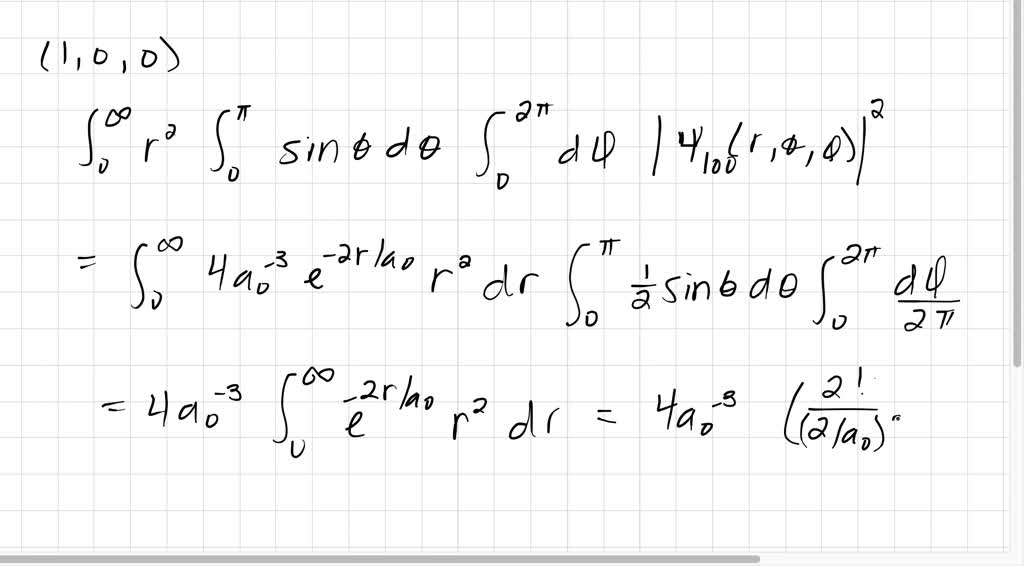 Show that the (1,0,0) and (2,0,0) wave functions listed in Table 7.1 ...