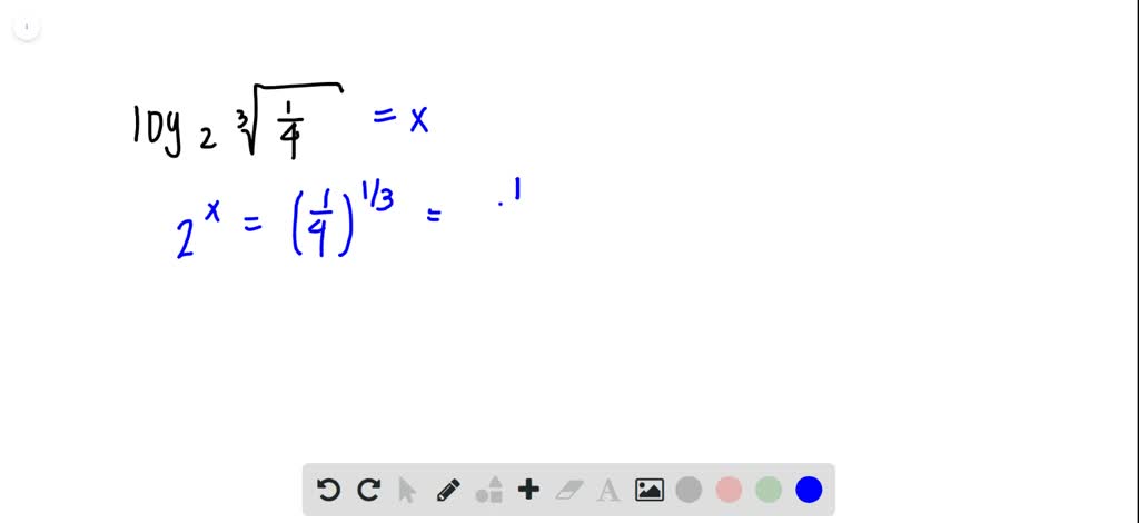 SOLVED: Evaluate each logarithm without using a calculator. log2 √((1 ...