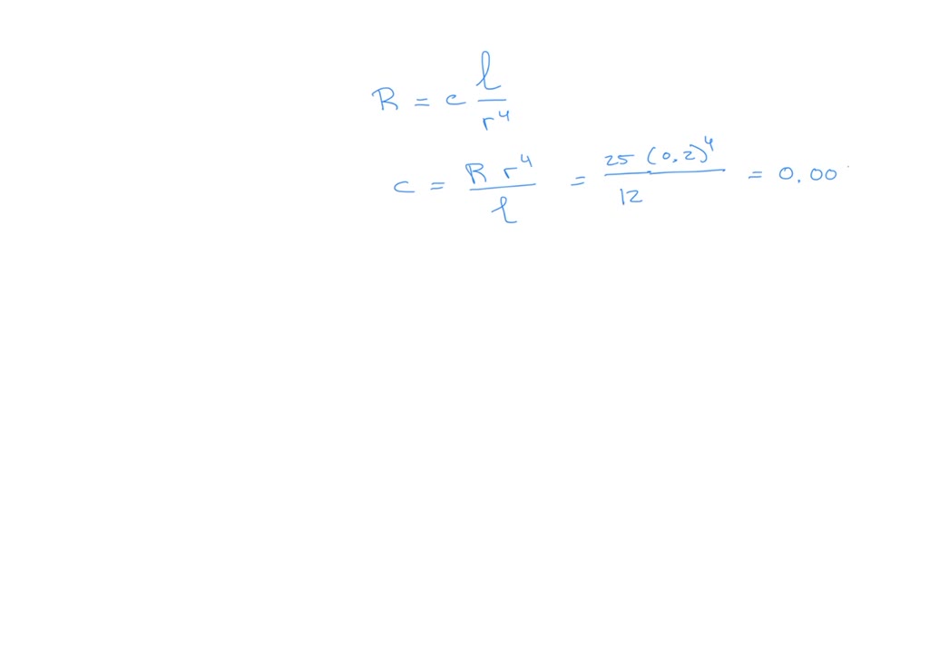 According to Poiseuille's law, the resistance to flow of a blood vessel ...