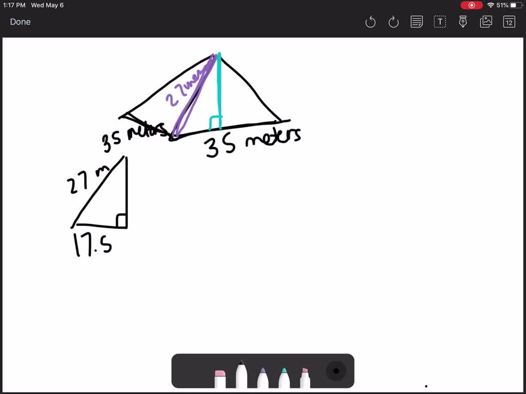 SOLVED:Use the Pythagorean theorem. The base of the pyramid in front of ...