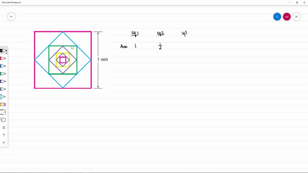 Each inscribed square in the illustration joins the midpoints of the ...