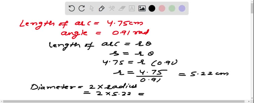 SOLVED:Determine the diameter and circumference of a circle if an arc ...