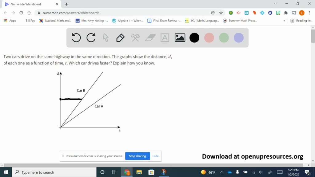 Two cars drive on the same highway in the same direction. The graphs ...
