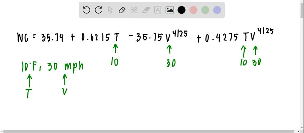 Use the formula for the wind chill temperature in…