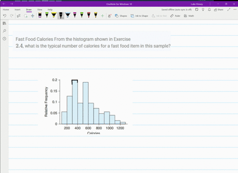 SOLVED:Fast Food Calories From the histogram shown in Exercise 2.4 ...