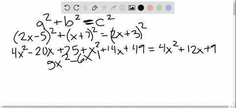 SOLVED:How many right triangles have a hypotenuse that measures 2 x+3 ...