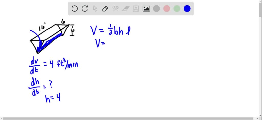 SOLVED:A trough has a triangular cross section. The trough is 6 ft ...