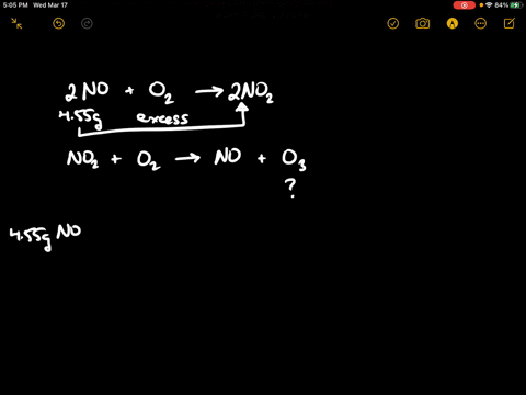 SOLVED:Nitrogen monoxide, NO, reacts with oxygen to form nitrogen ...