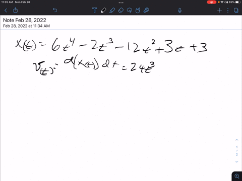 SOLVED:The motion of a particle is defined by the relation x=2 t^{3}-9 t^{2}+ 12 t+10, where x ...