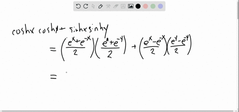 SOLVED:7-19 Prove the identity. cosh(x+y)=coshx coshy+sinhx sinhy