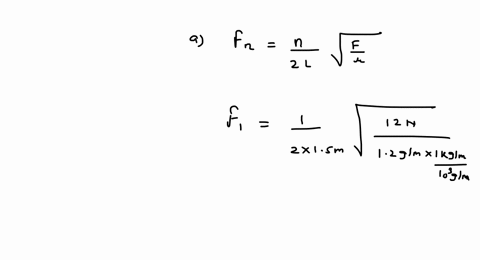 SOLVED: A cord of length 1.5 m is fixed at both ends. Its mass per unit ...
