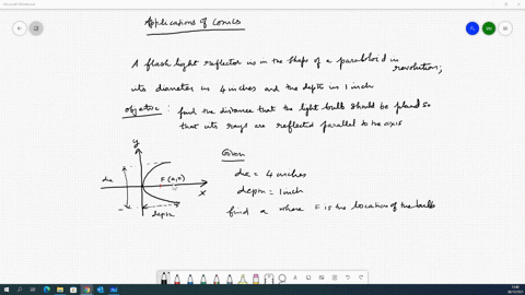 SOLVED:The reflector of a flashlight is in the shape of a paraboloid of ...