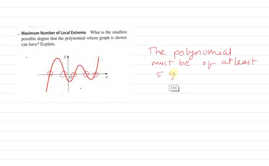 Solved If A Polynomial Function Of Degree Three Has A Local Minimum Explain How The Function S