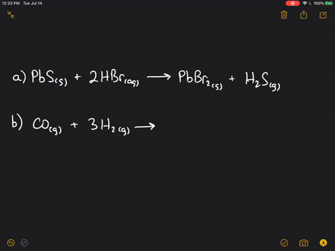 Write a balanced chemical equation for each reaction. a. Solid lead(II ...