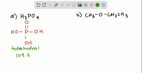 SOLVED:Determine the shape around each central atom in each molecule, and explain any deviation ...