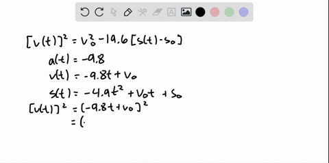 SOLVED:An object is projected upward with initial velocity v0 meters per second from a point s0 ...