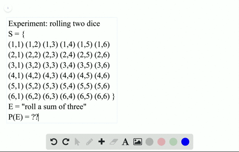 SOLVED:For the following exercises, two dice are rolled, and the ...