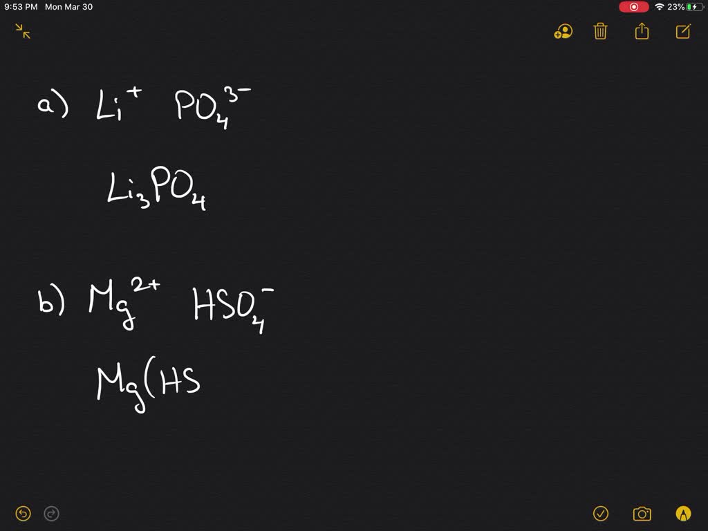SOLVED:Write formulas for the following compounds: (a) Lithium ...