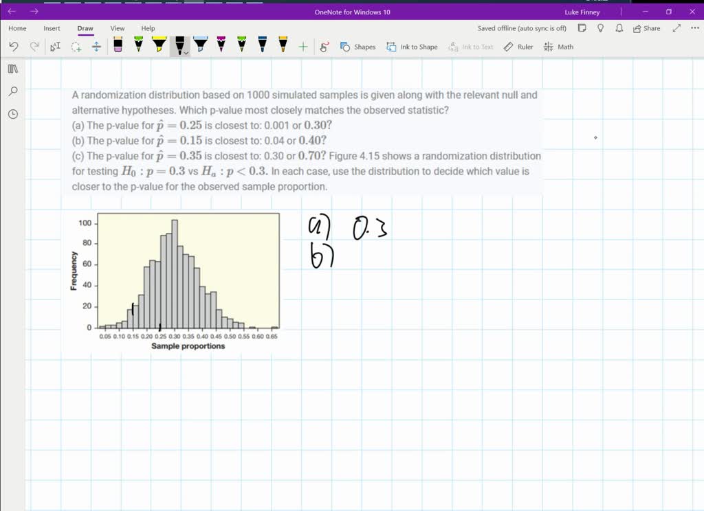 In a certain problem, the randomization test produces an exact two ...
