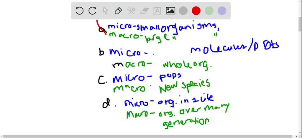 SOLVED:What is the difference between micro- and macroevolution? a. Microevolution describes the ...