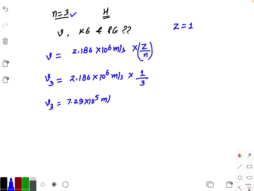 Find the electron's velocity, kinetic energy, and potential energy in ...