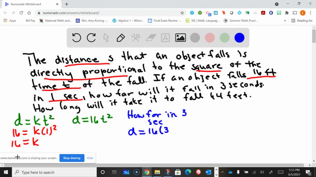 Solved Physics An Object Falling From Rest In A Vacuum Near The Surface
