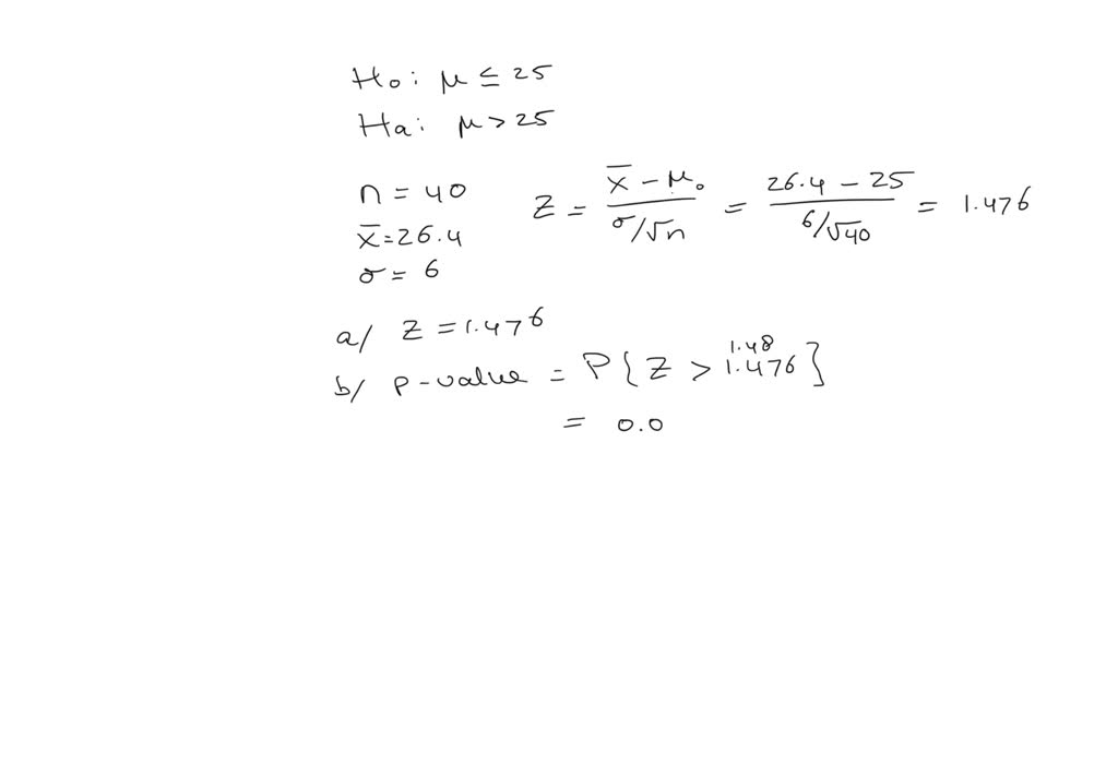 SOLVED Consider The Following Hypothesis Test H0 25 Ha 25 A solved-consider-the-following-hypothesis-test-h0-25-ha-25-a