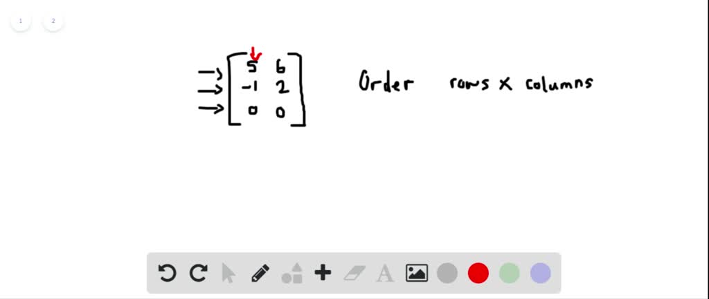 SOLVED:In Exercises 1-6, determine the order of the matrix. Indicate ...