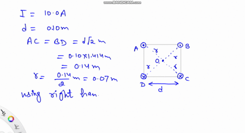 Find the magnetic field at the center of the square.