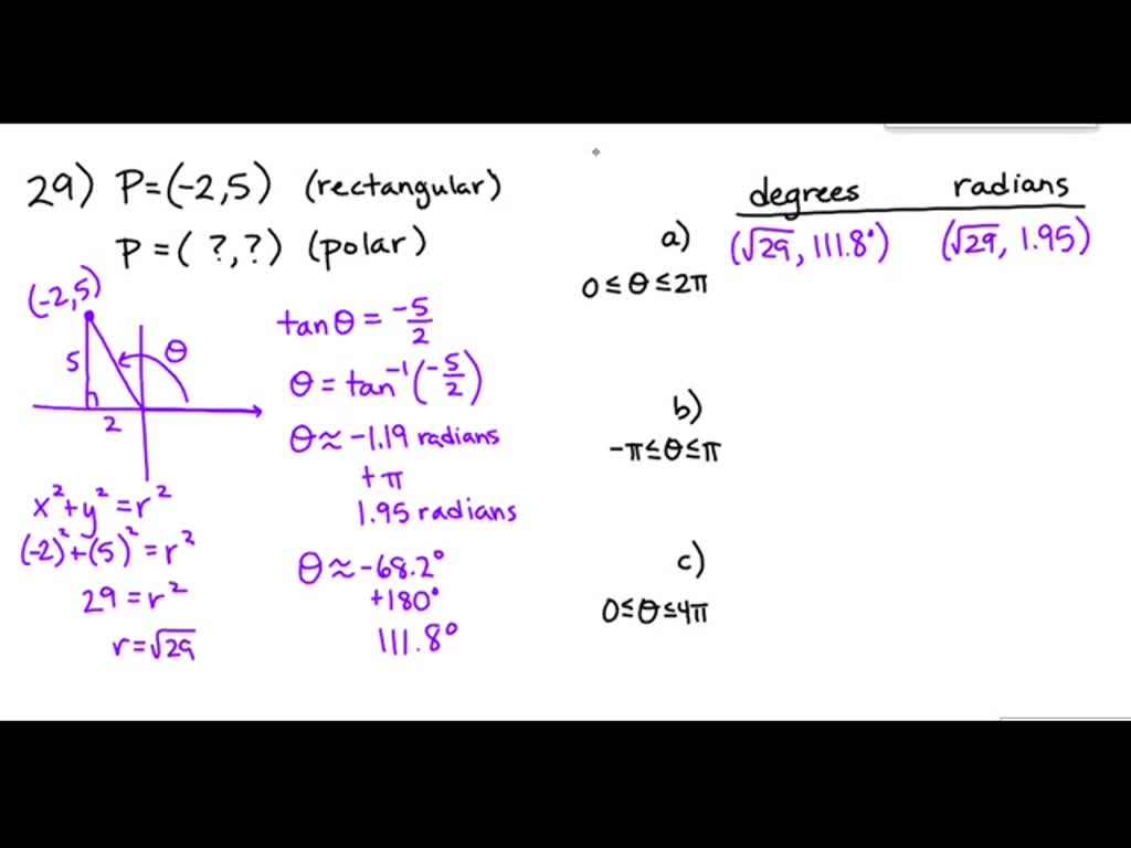 SOLVED:In Exercises 27-30 , rectangular coordinates of a point P are ... SOLVED:In Exercises 27-30 , rectangular coordinates of a point P are ...