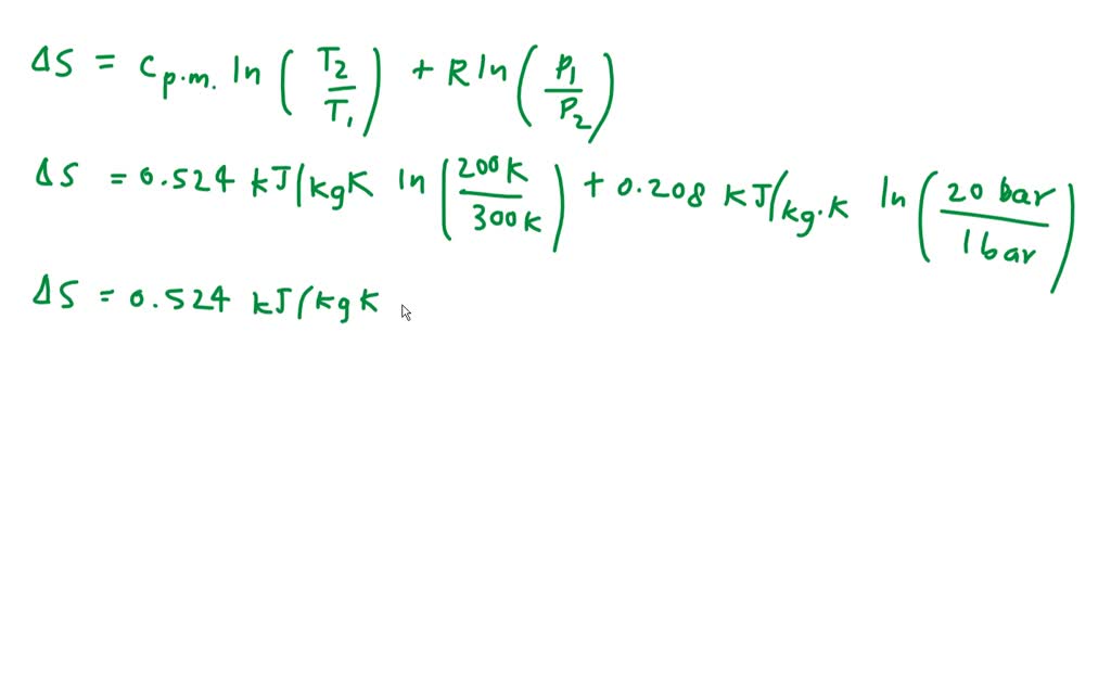 Calculate the change in molar entropy when a sample of argon is compressed from 2.0 dm^3 to 500 ...