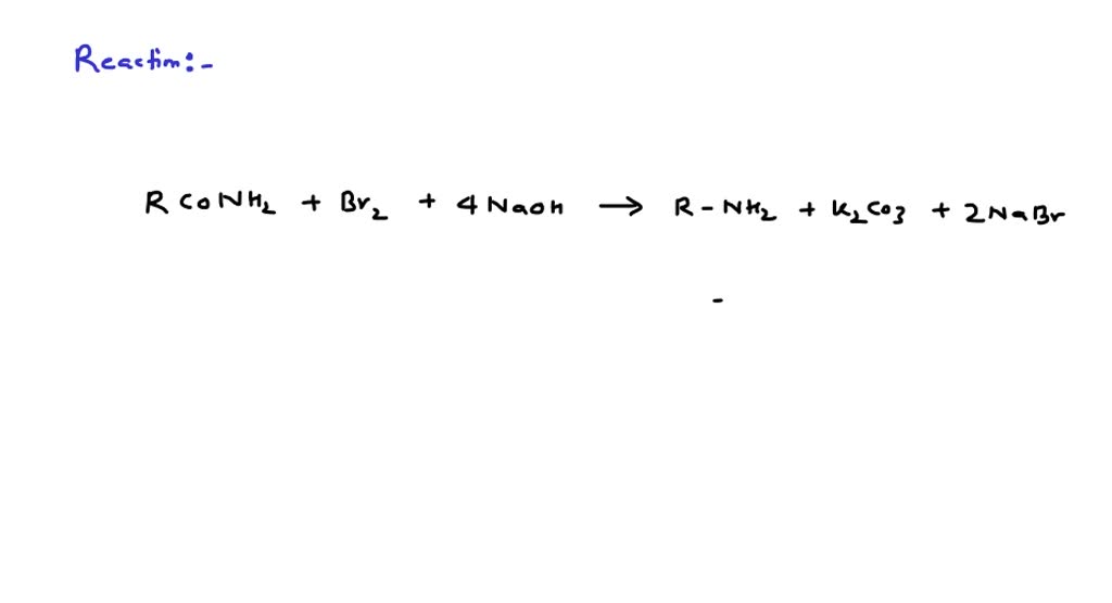 SOLVED:In the Hofmann bromamide degradation reaction, the number of ...