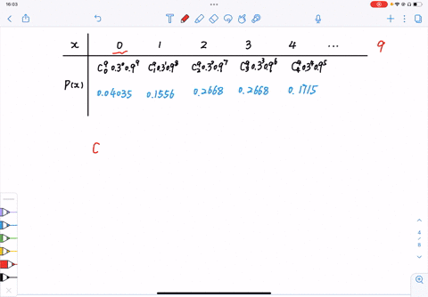 ⏩SOLVED:Consider a binomial random variable with n=9 and p=.3 . Let… | Numerade