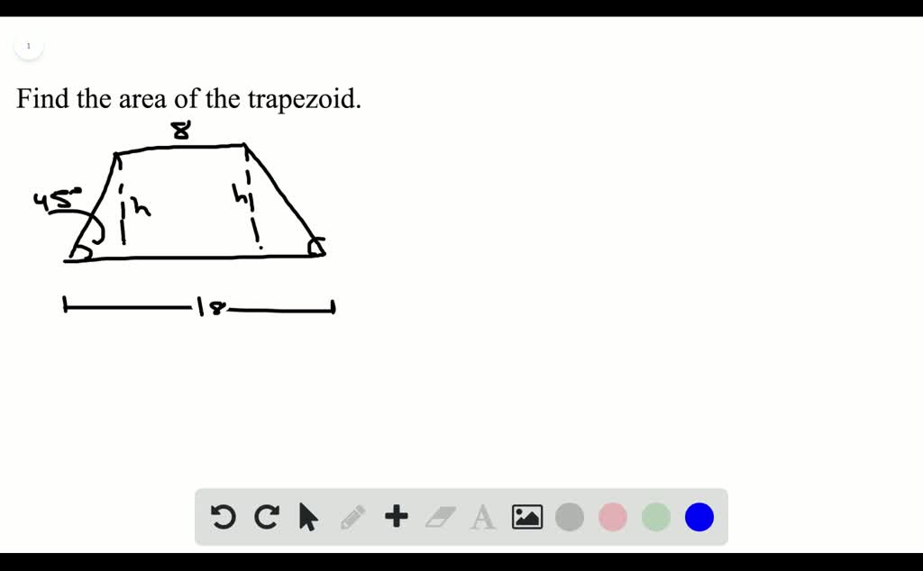 SOLVED:Find the area of each trapezoid. A trapezoid with bases 8 and 18 ...