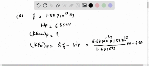 SOLVED:Platinum has a work function of 6.35 eV, and iron has a a work ...
