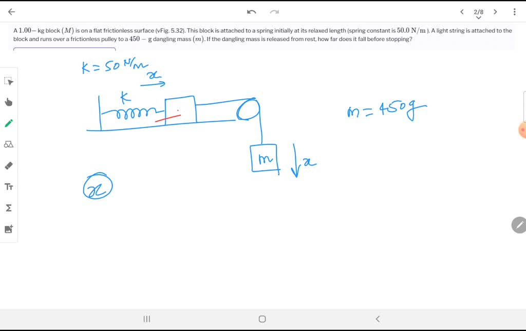 The 0.31-kg mass slides on a frictionless wire that lies in the ...