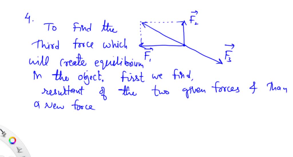 Problems 4 through 6 show two forces acting on an object at rest. Redraw the diagram, then add a ...