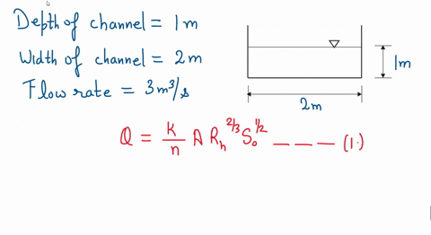 A trapezoidal channel carries water at a flow of 200 ft^3 / s. Its ...