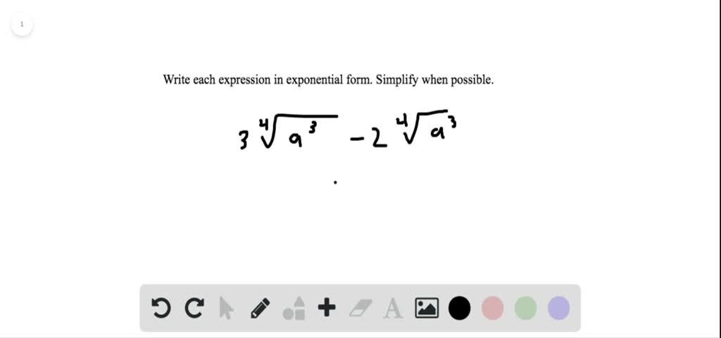 SOLVED Write Each Expression In Exponential Form Simplify When 
